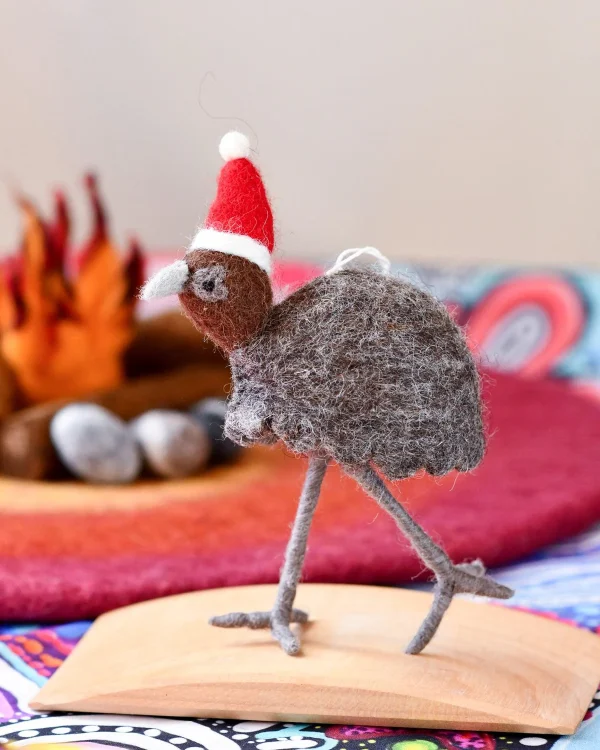 Tara Treasures Felt Australian Emu Ornament | Kuranga Gift Sho