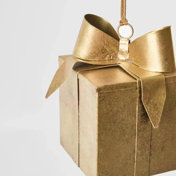 Brass Present Tree Decoration | Kuranga Gift Shop
